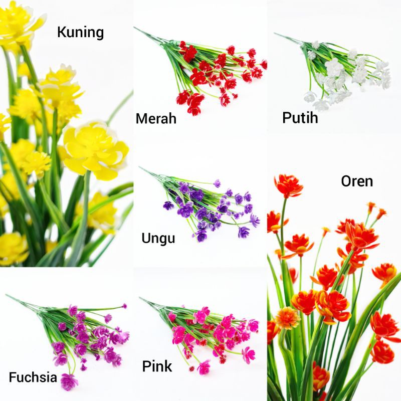 Jual AF47 Bunga Rumput Daffodil Artificial Tanaman Hias Lotus Kecil ...