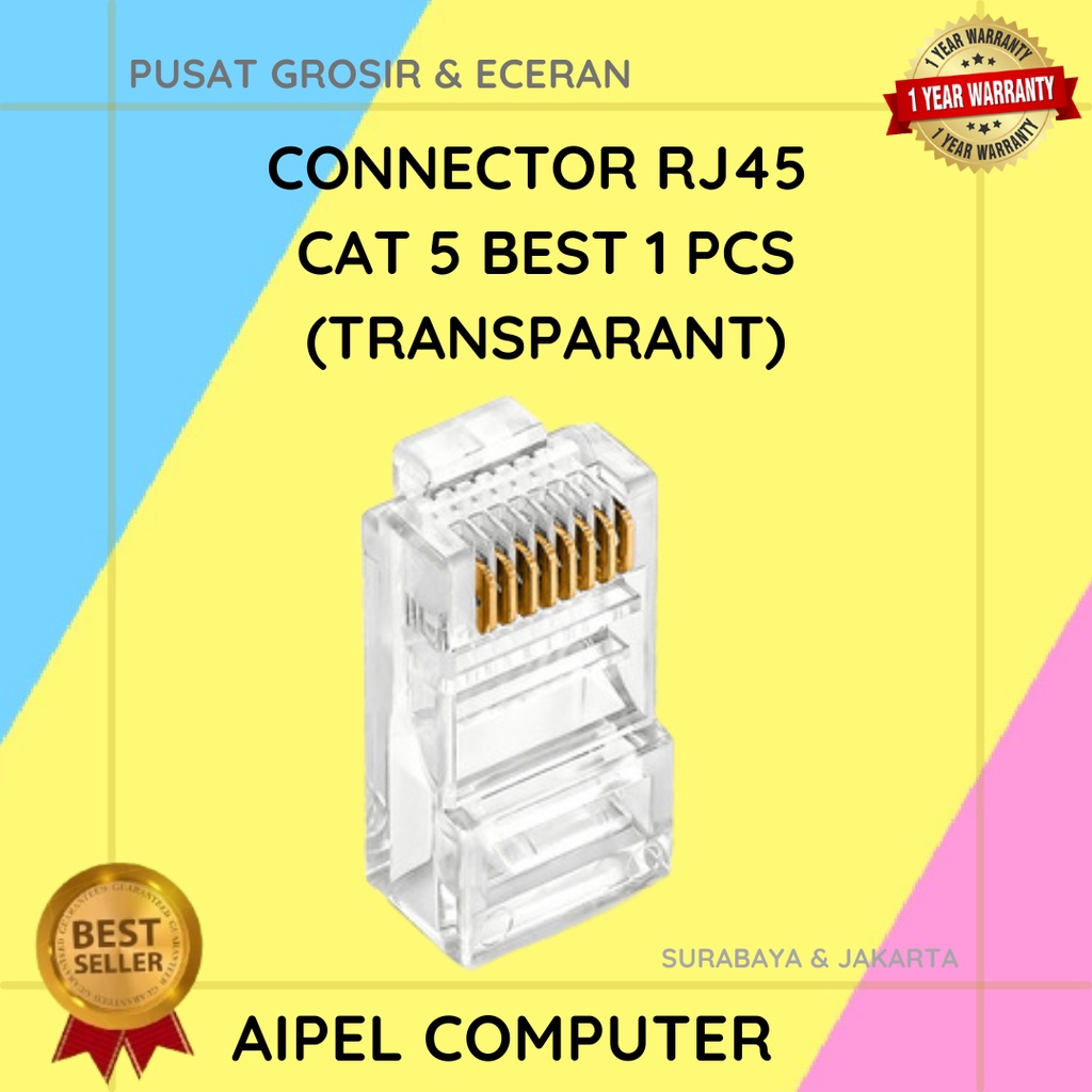 Jual RJ451 | CONNECTOR RJ45 CAT 5 BEST 1 PCS ( TRANSPARANT ) | Shopee ...