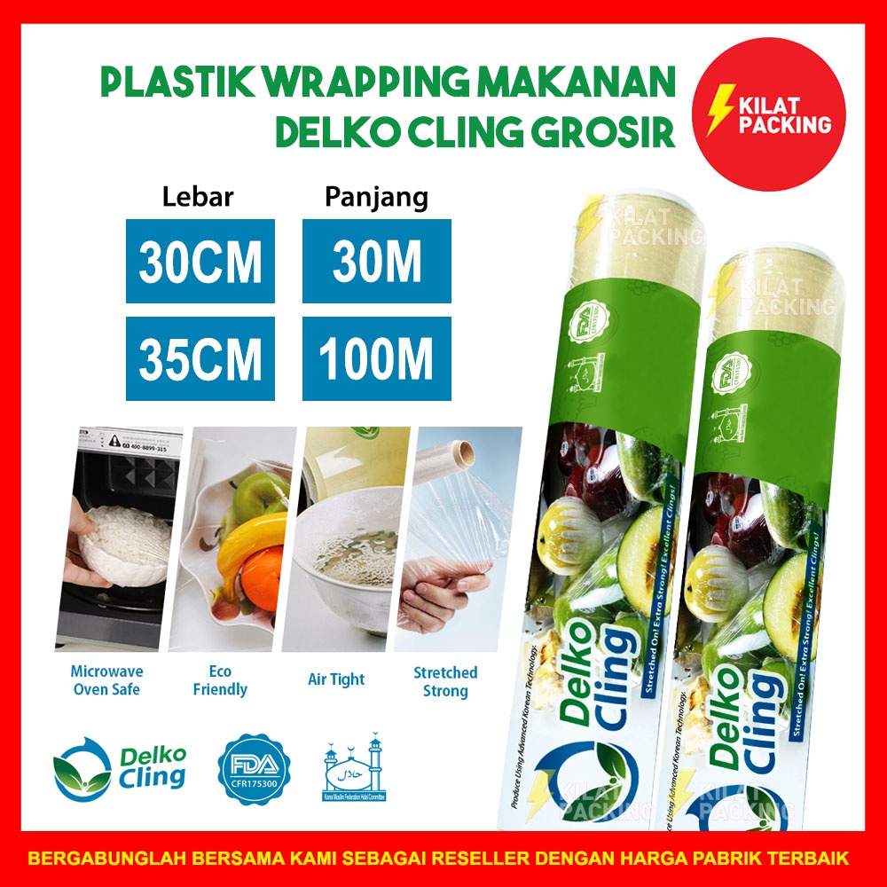 Jual PLASTIK CLING WRAP DELKOCHOICE BLUE PREMIUM - HIJAU EKONOMIS - SUPER CLING PEMBUNGKUS ...