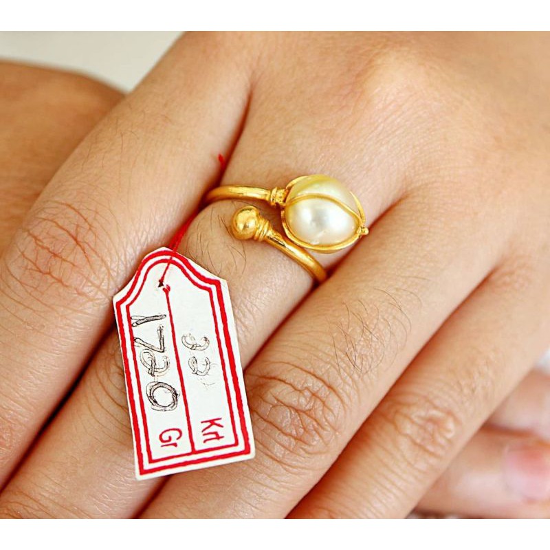 Jual Cincin all size mutiara [ emas 22 karat 916% mutiara laut Lombok ...