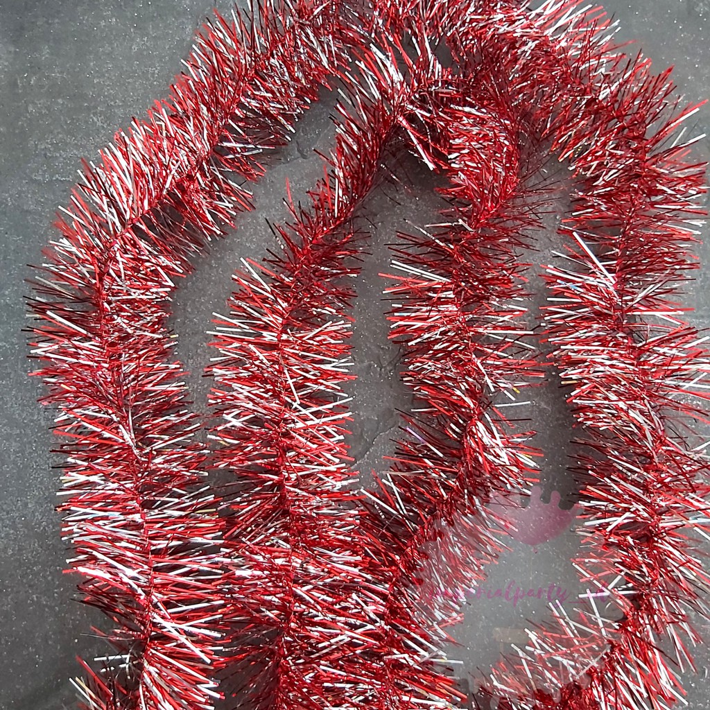 Jual Slinger Tinsel Hiasan Rumbai Pohon Merah Putih Dua Warna Dirgahayu ...