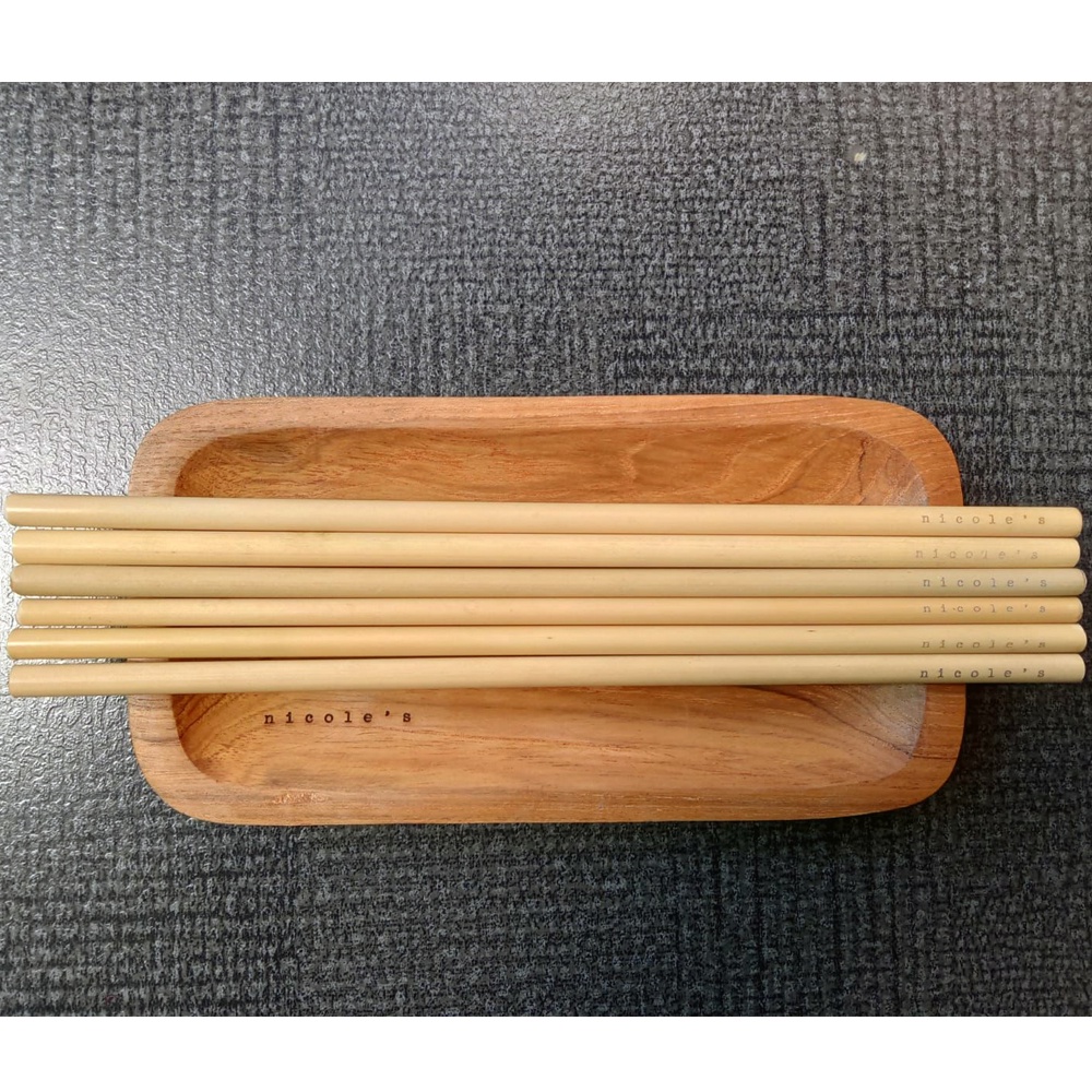 Jual Nicole's Natural STR Bamboo 6 Solid Wood Straw / Sedotan Bambu ...