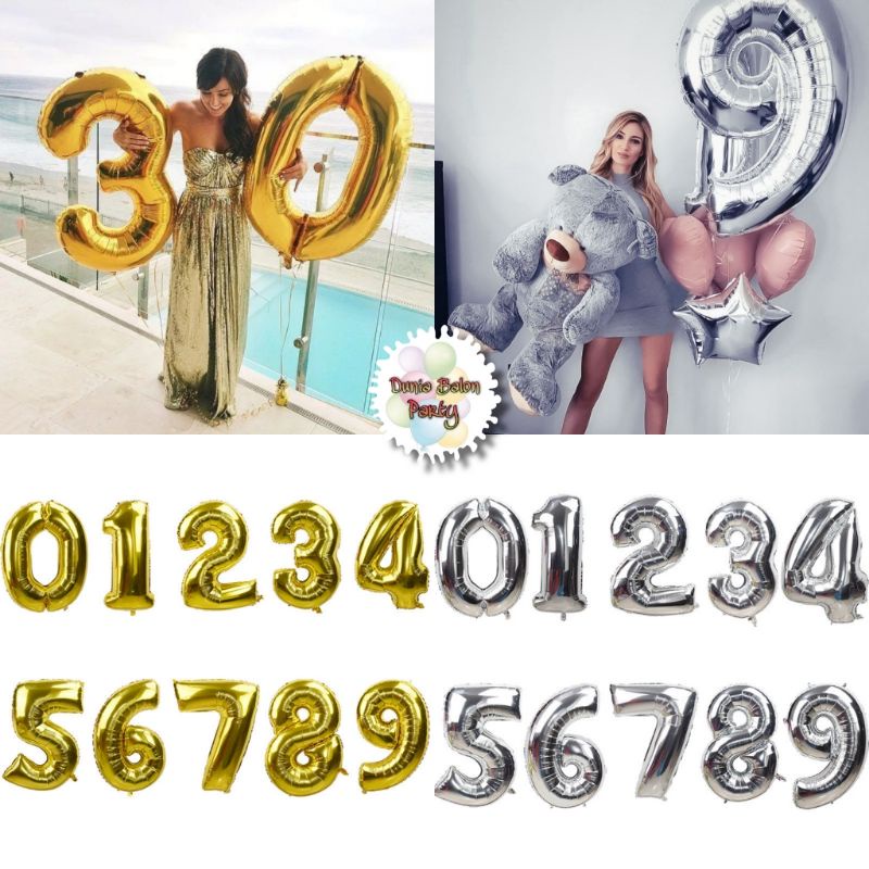 Jual Balon Foil Huruf dan Angka Besar 80cm | Shopee Indonesia