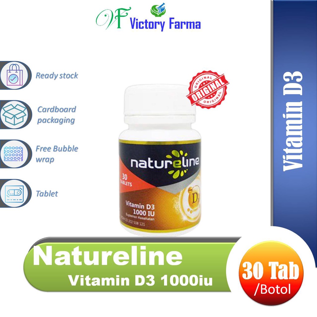 Jual Natureline Vitamin D3 1000 iu Botol 30 Tablet | Shopee Indonesia