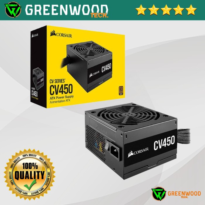 Jual Corsair Powersupply CV450 450W 80+ Bronze [CP-9020209-EU] | Shopee ...