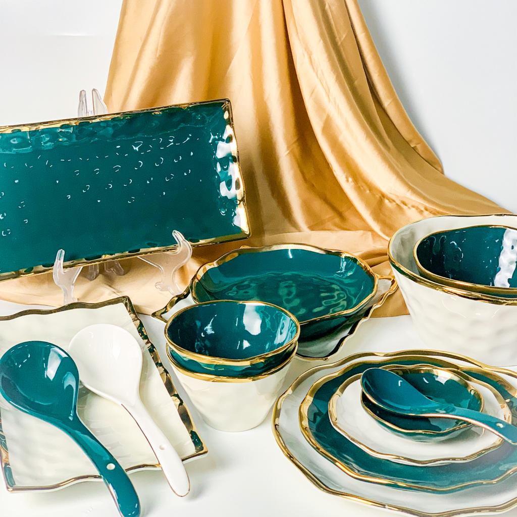 Jual [Casa De Luxo] Wave Collection Set Piring dan Mangkok Set 4 Orang ...