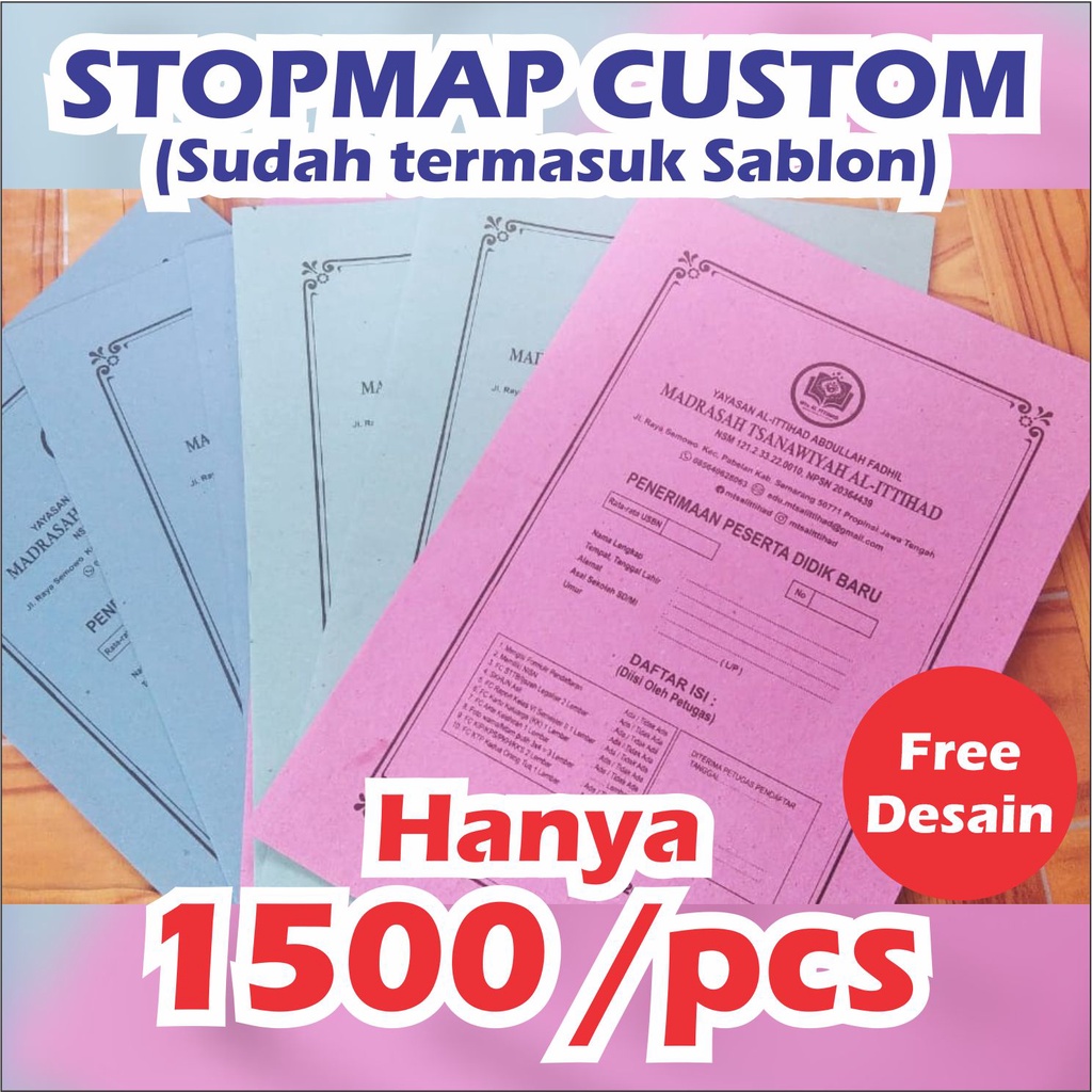 Jual CETAK STOPMAP / MAP SABLON F4 FOLIO CUSTOM FREE DESAIN (Termurah ...