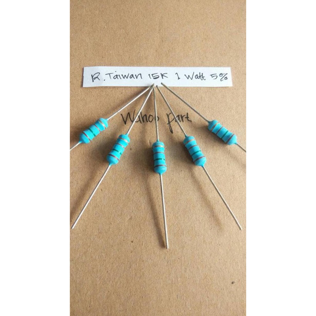 Jual Resistor 15K 1 Watt 5% Taiwan Wahooo Diminati Banget | Shopee ...