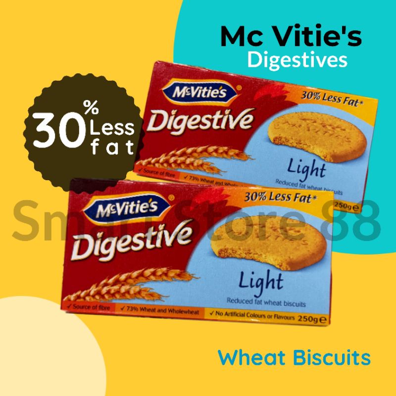 Jual MC VITIES DIGESTIVES LIGHT WHEAT BISCUIT 250GR LESS FAT IMPORT ...
