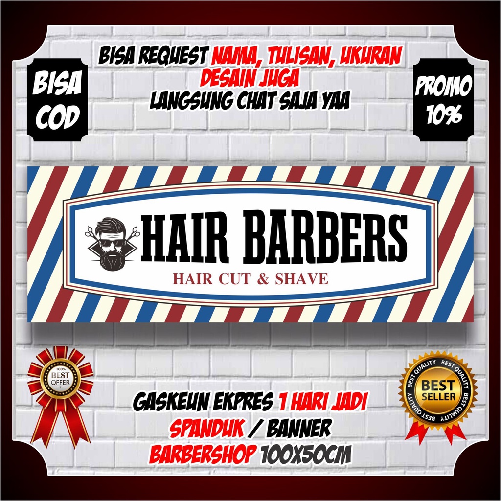 Jual Cetak Spanduk Banner Usaha Pangkas Rambut / Banner Barbershop ...