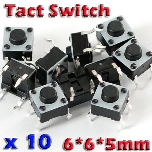 Jual x10 Tact Switch Duduk Tut Switch 4P 4 Kaki Ukuran 6x6x5 Tacticle ...