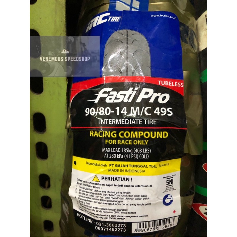 Jual Ban Balap IRC Fasti Pro Ukuran 90/80-14 (Softcompound) (Tubeless ...