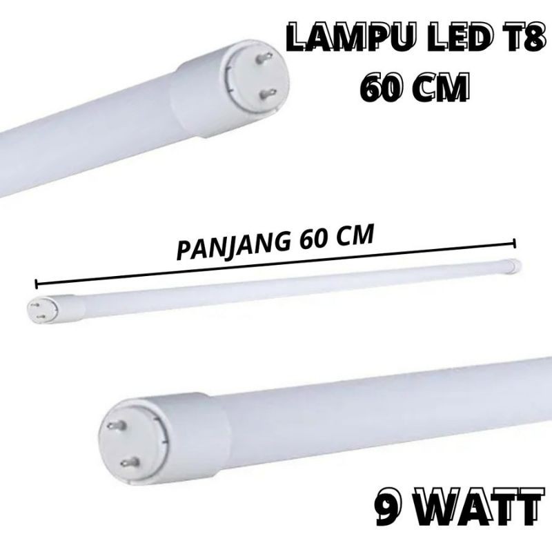Jual LAMPU LED T8 10W & 20W DAN KAP SENG 120CM DAN 60CM PUTIH | Shopee ...