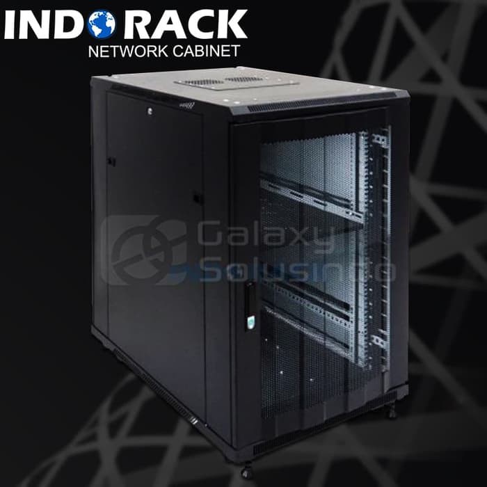 Jual INDORACK RAK SERVER CLOSE RACK 20U Depth 900MM Glass Door IR9020 ...