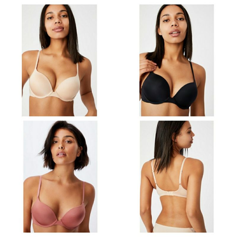 Jual COTTON ON BODY BY ULTIMATE BODY SEAMLESS PLUNGE PUSH UP BRA SIZE 34E (E75) 34DD (DD75) 36D ...