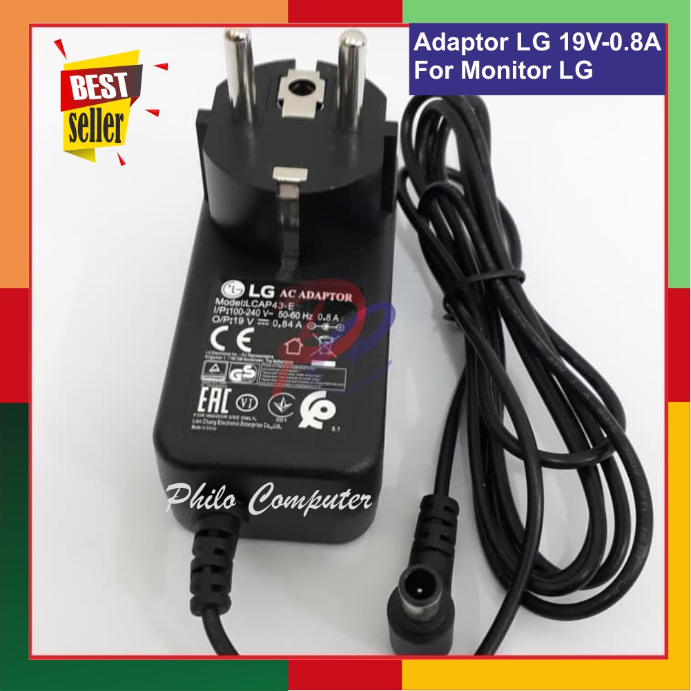 Jual Adaptor Power Supply 19 Volt 0.84A Switching LG Monitor Original ...