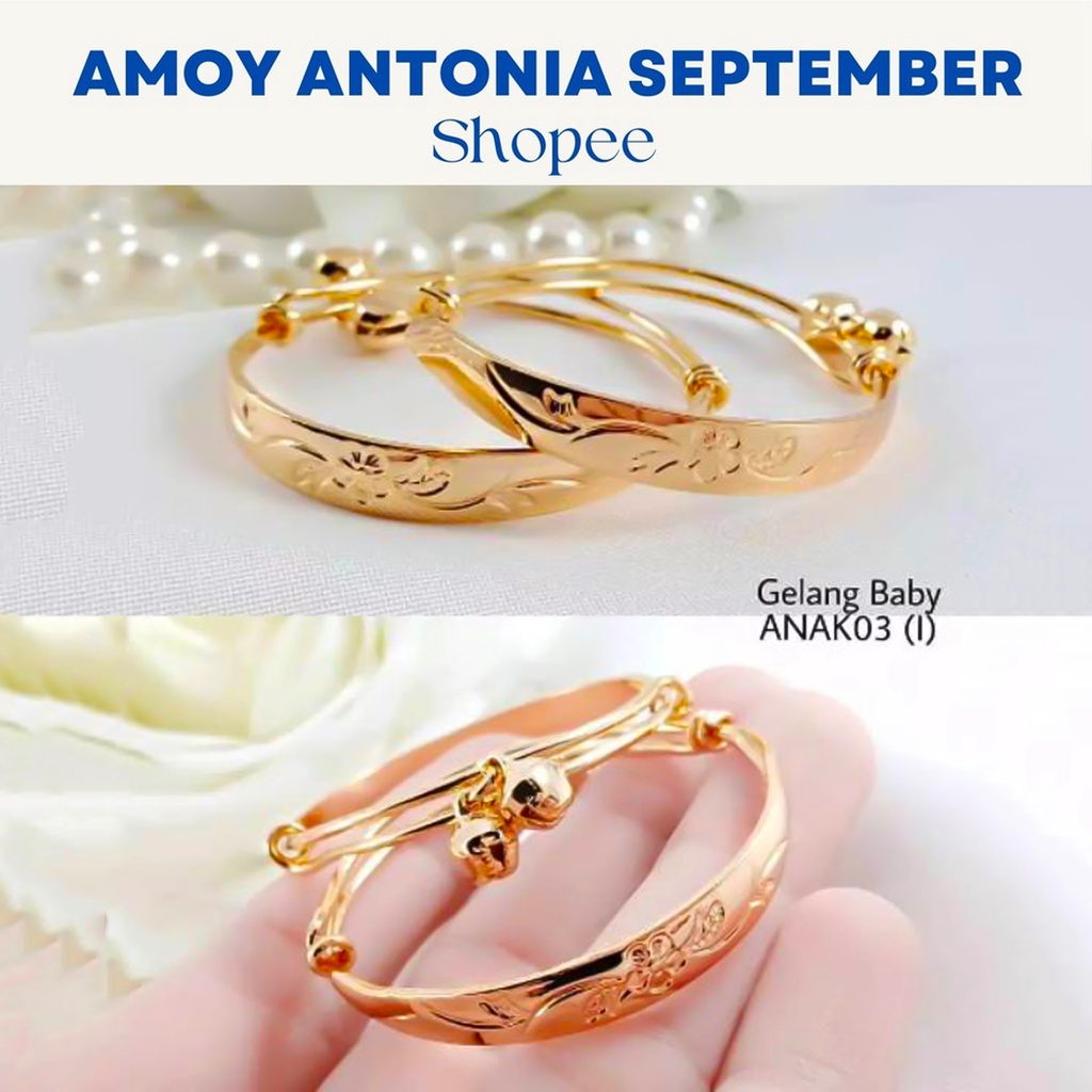 Jual Gelang Kerincing Anak 24Kmotif gold dan silver | Shopee Indonesia