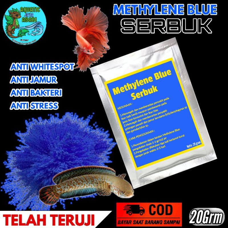Jual METHYLENE BLUE Serbuk/obat biru ikan sacet 20 Gram | Shopee Indonesia
