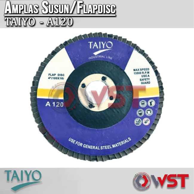 Jual Amplas Susun Taiyo Flap Disc 4" A120 / Amplas Bulat / Batu Amplas ...