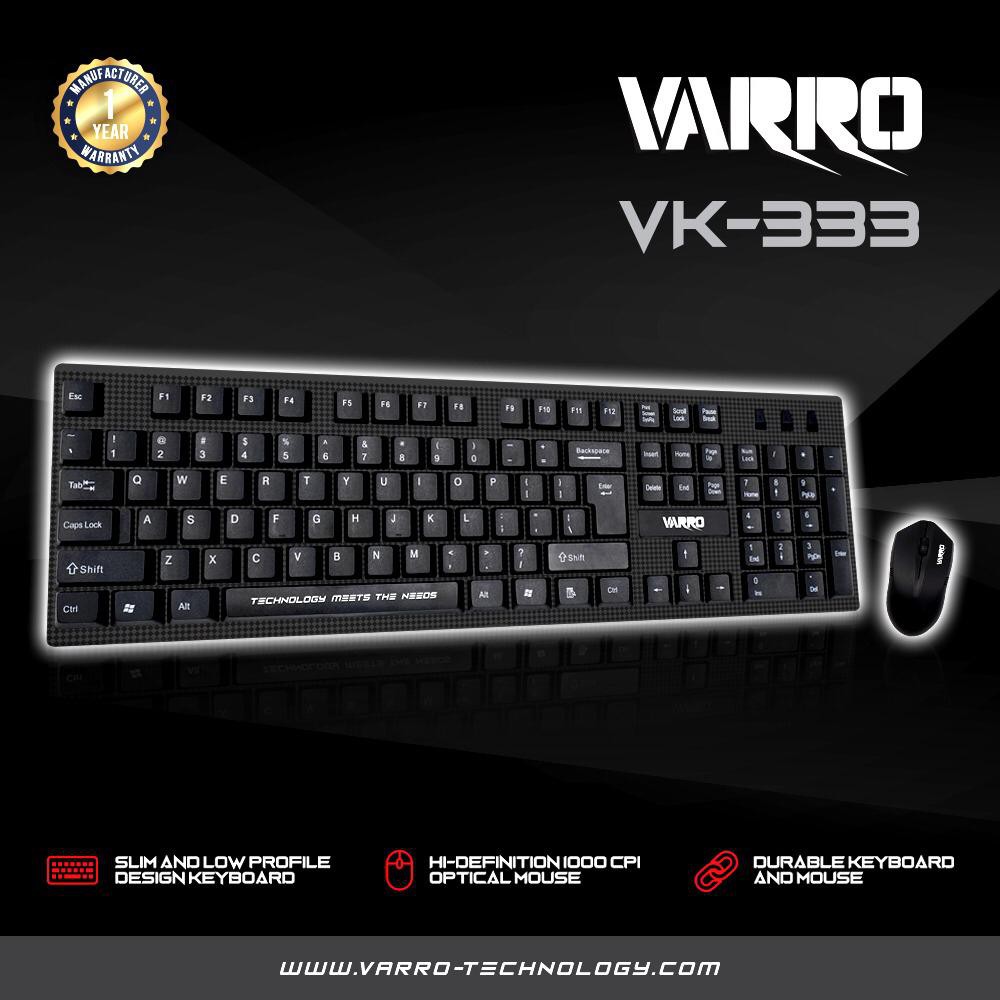 Jual KEYBOARD+ MOUSE USB VARRO VK-333 | Shopee Indonesia