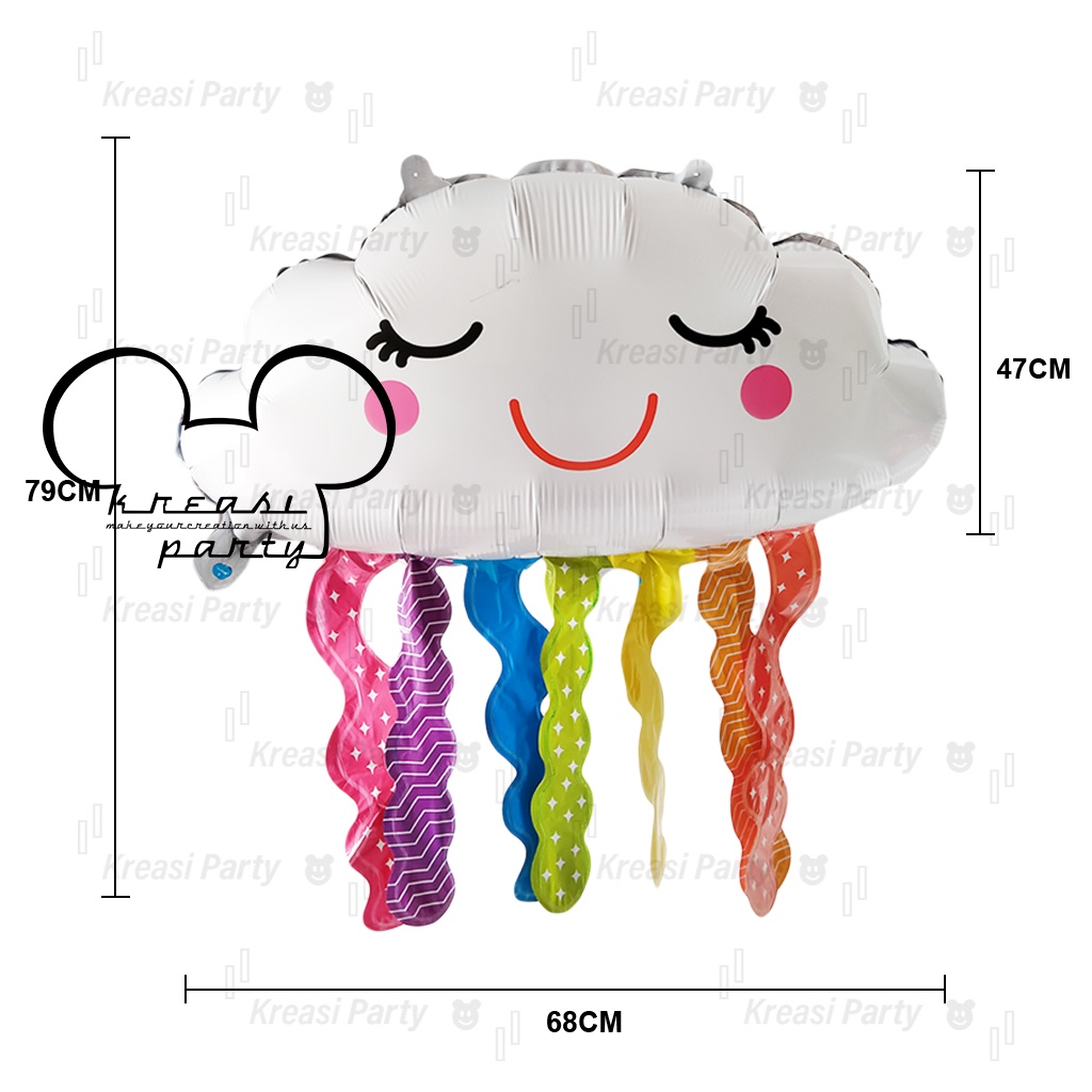 Jual Balon Foil Awan JUMBO / Balon Karakter Awan Pelangi / Balon Foil ...