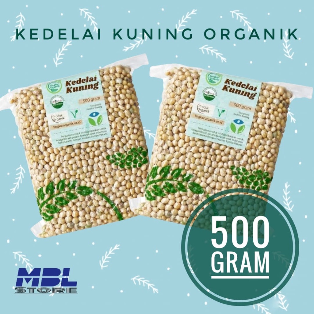 Jual Kacang Kedelai kuning Organik 500 g Non GMO lingkar Organik ...