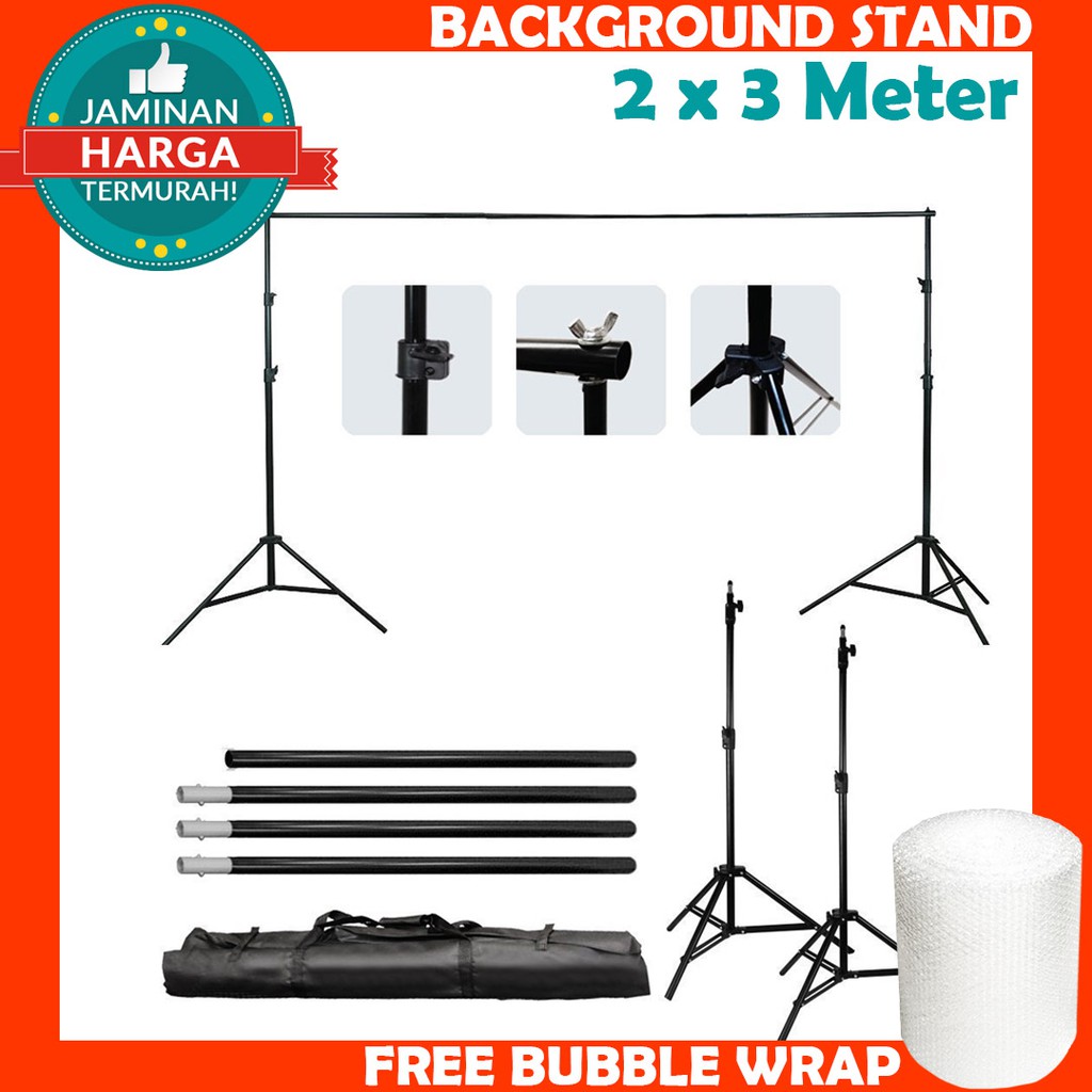 Jual Background stand 2 x 3 meter Bracket Stand 3M Backdrop Foto Studio ...