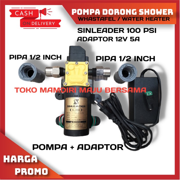 Jual POMPA DORONG WASTAFEL / WATER HEATER / SHOWER / POMPA DC 12V ...