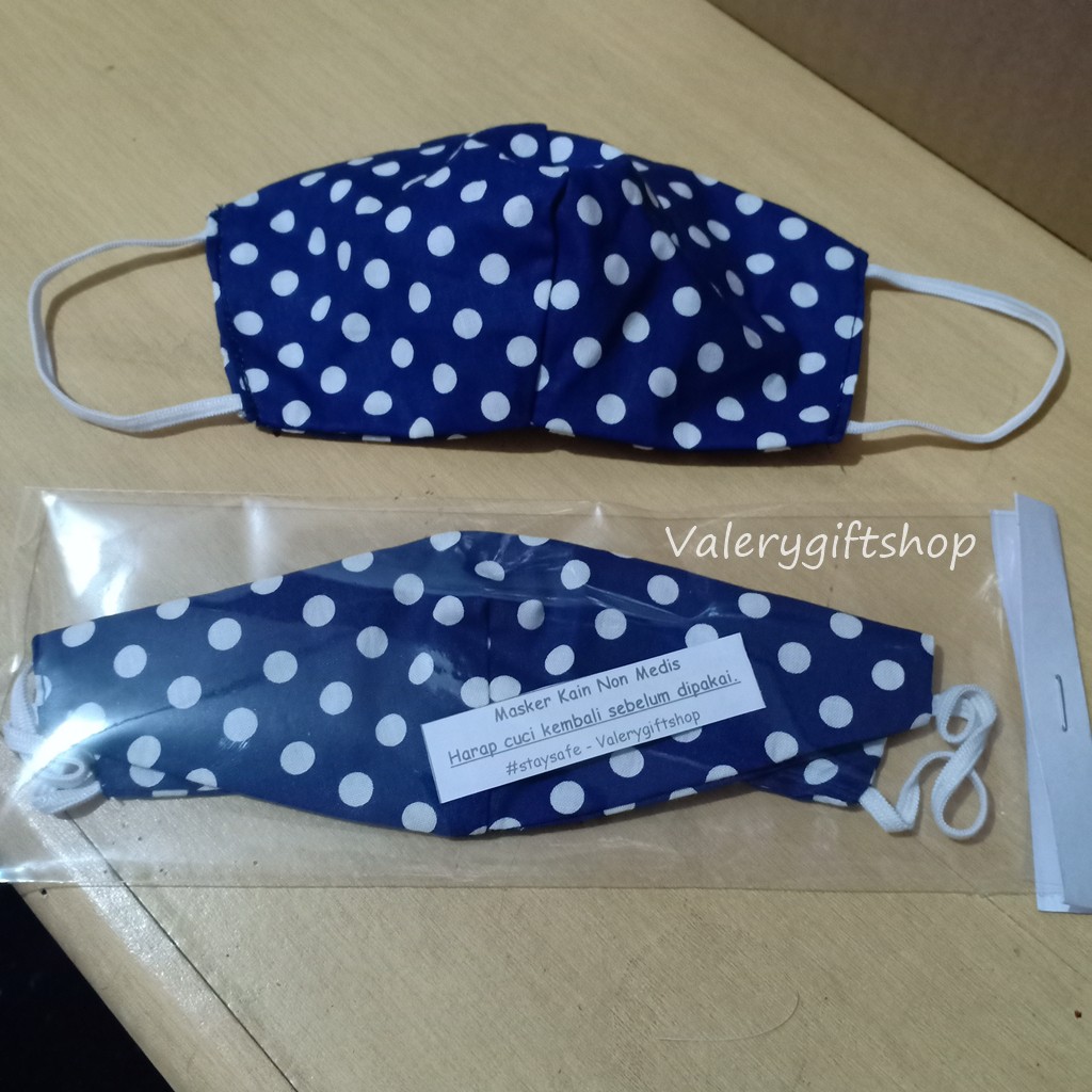 Jual Masker Penutup Mulut Hidung Kain Non Medis - Dewasa Biru Tua Polos ...