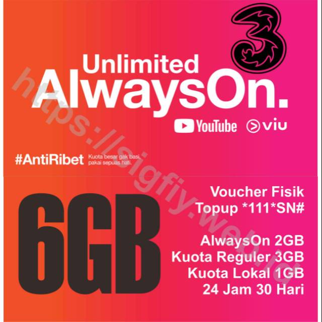 Jual Paket data Three 66 GB | Shopee Indonesia