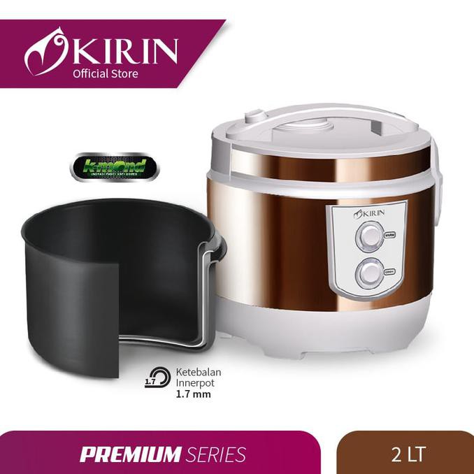 Jual KIRIN Rice Cooker Premium Series 2 Liter KRC-390 - Cooper White | Shopee Indonesia