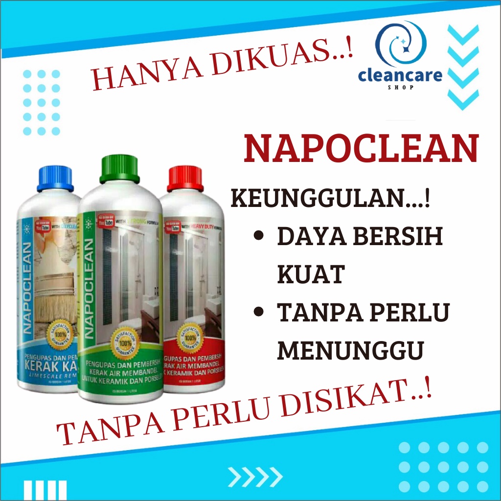 Jual NAPOCLEAN Pembersih Serbaguna Kerak Keramik Porselen Kaca Plastik ...
