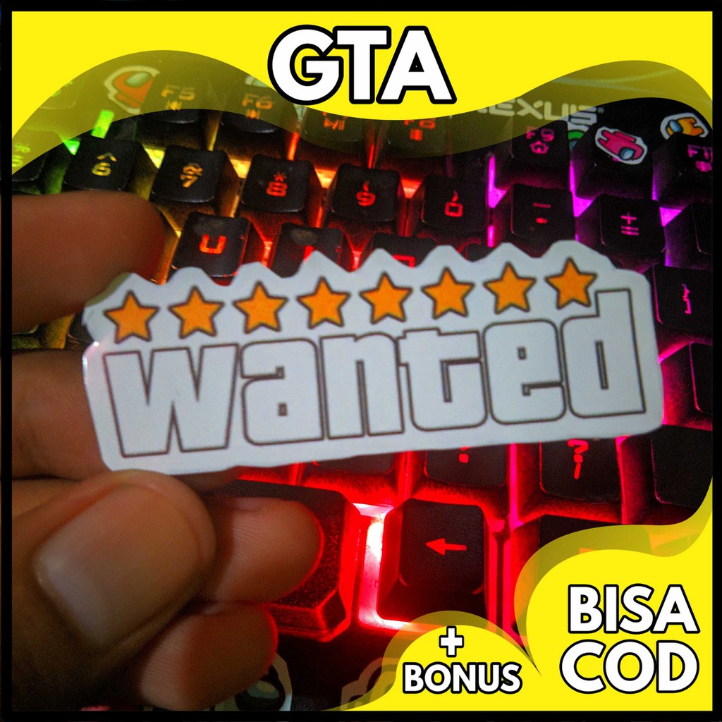 Jual STIKER WANTED DI GTA | STICKER WATERPROOF | stiker Tumblr | bahan ...