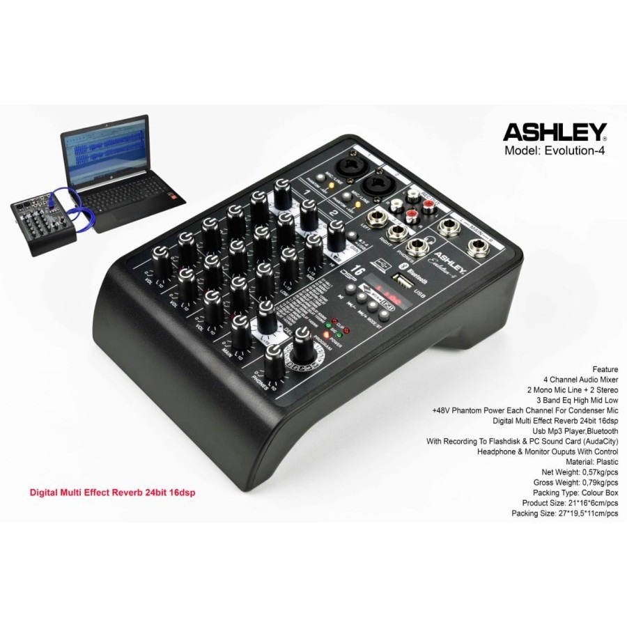 Jual mixer ashley Evolution 4 | Ashley SM 402 | SmallBerry ( 4 channel ) bluetooth,efect,usb ...