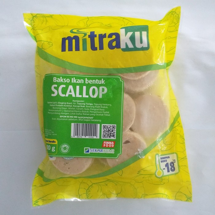 Jual MITRAKU Scallop (Bakso Ikan Bentuk Scallop) 200gr | Shopee Indonesia