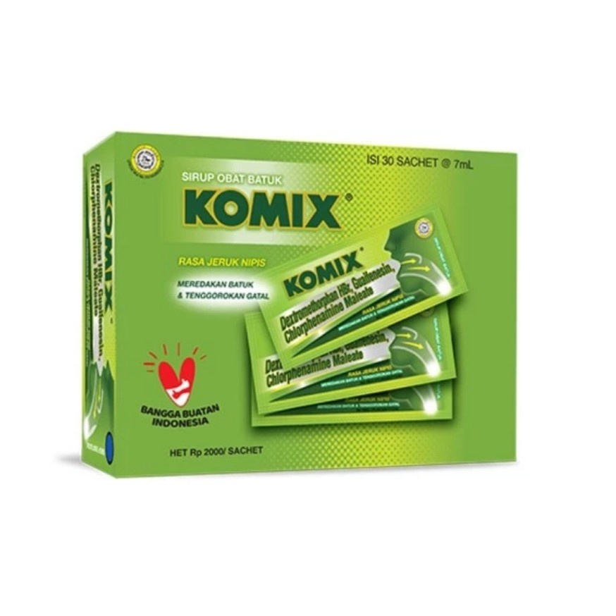 Jual Sirup Obat Batuk Pelega Tenggorokan KOMIX Box isi 30 sachet Cough ...