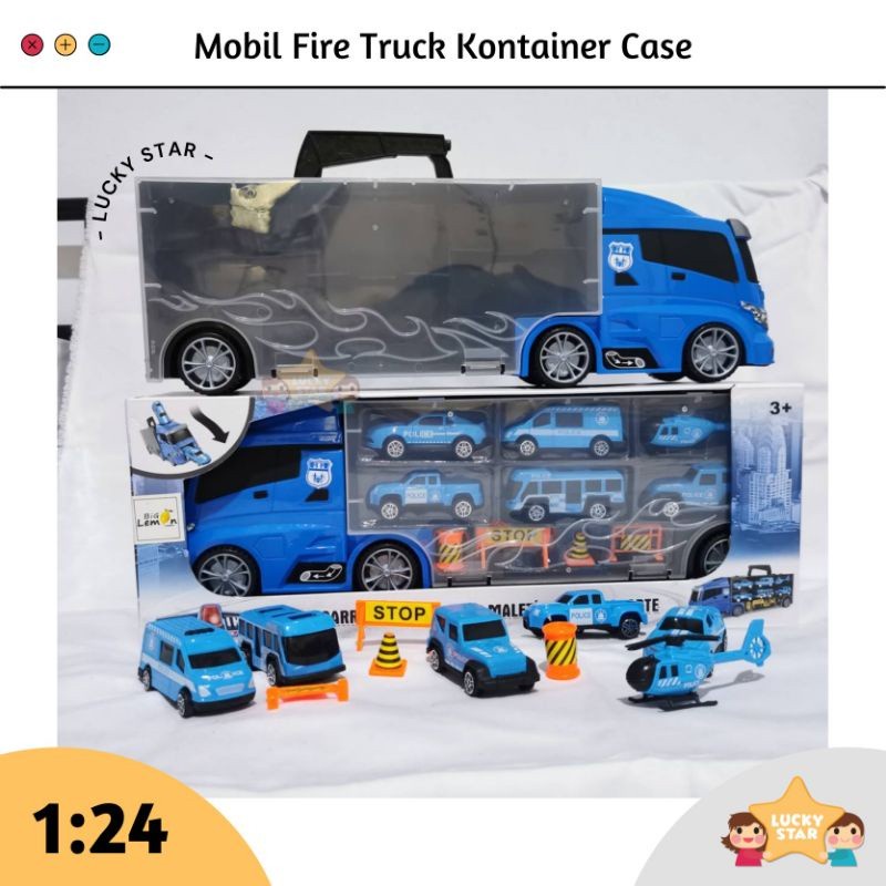 Jual Mainan Mobil Fire Truck Carry Pemadam Kebakaran Kontainer Case + 6 ...