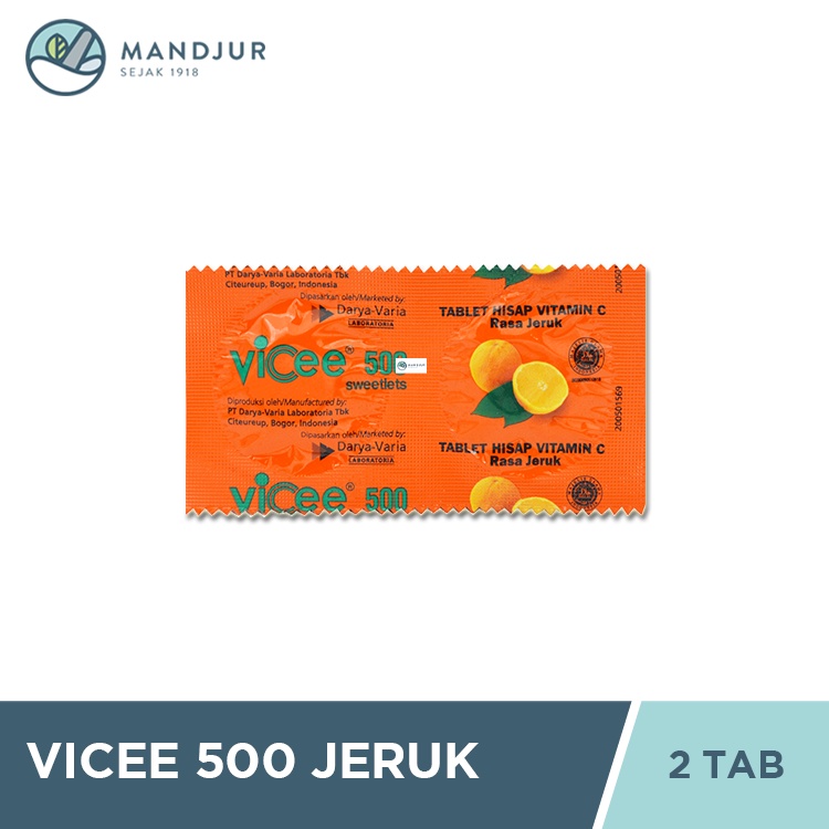 Jual Vicee 500 Mg Jeruk 2 Tablet - Tablet Hisap Vitamin C 500 Mg ...