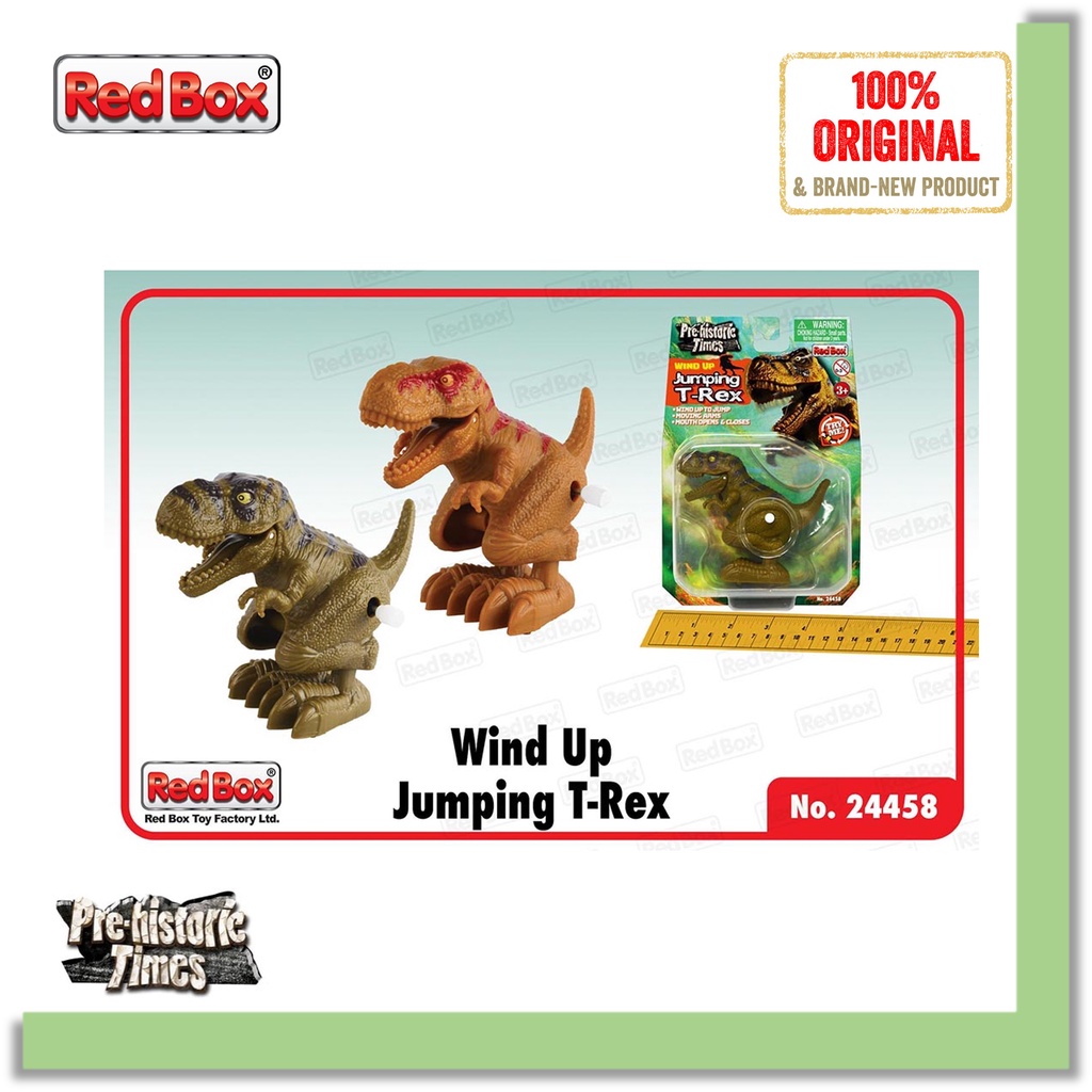Jual Red Box Toys Pre-Historic Times Wind Up Jumping T-Rex Hijau Mainan ...