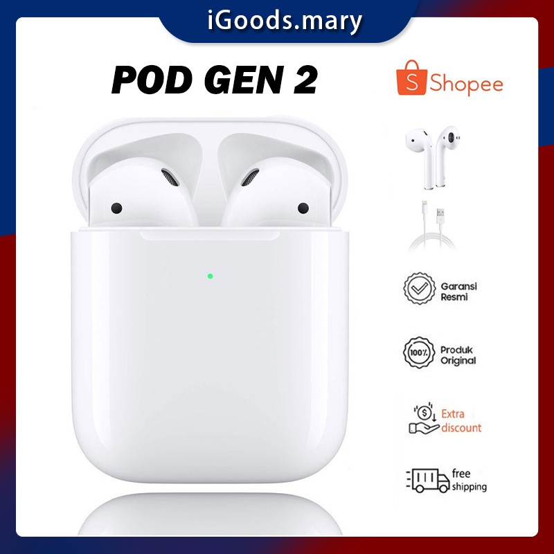 Jual Newest POD 2 High Quality Wireless Charging Bluetooth Earphones ...