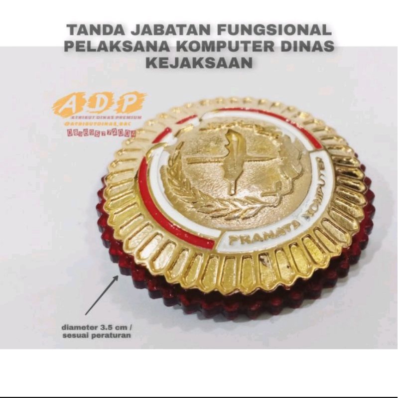 Jual Pin Lencana Tanda Jabatan Fungsional PRANATA KOMPUTER KEJAKSAAN RI ...