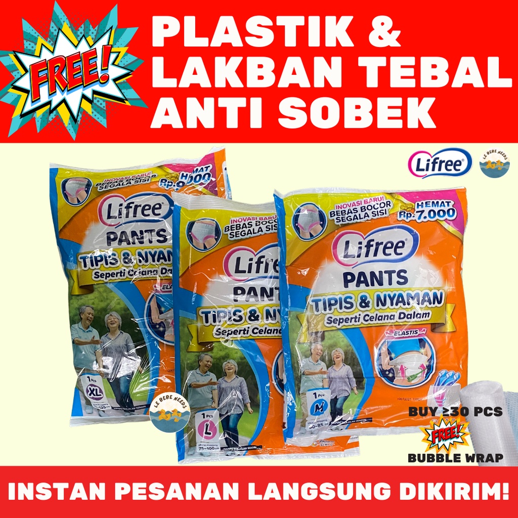 Jual Lifree Pants - Lifree Popok Celana Dewasa Satuan - Sachet Renceng 1pc Size M L XL | Shopee ...