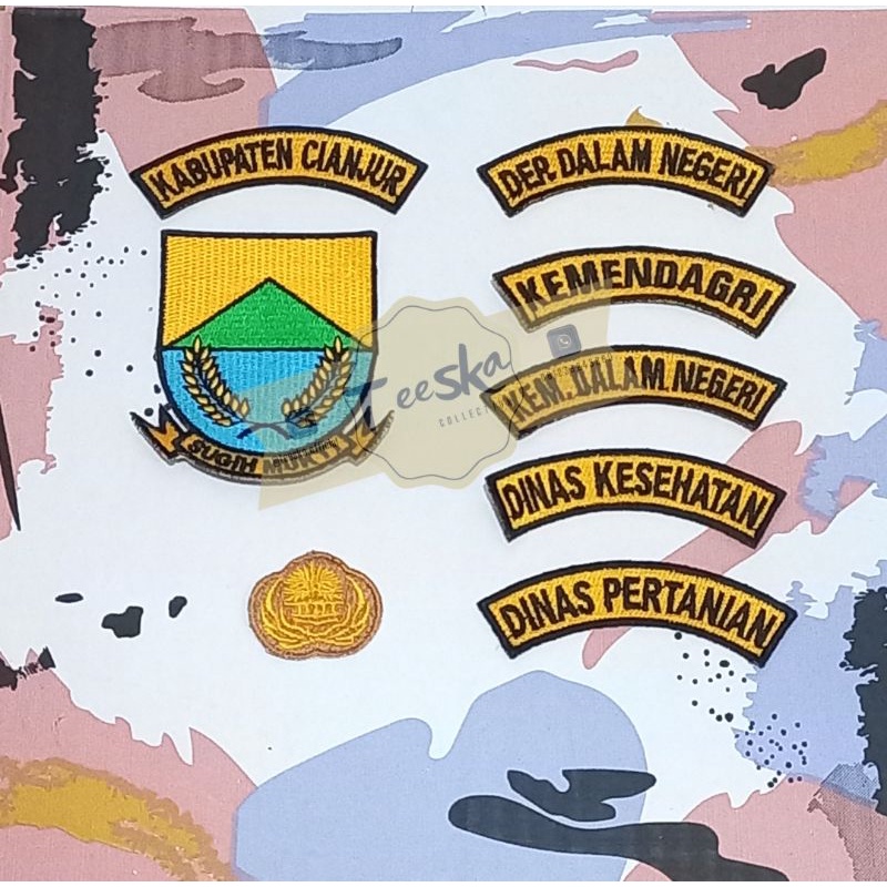 Jual Set bet / badge Seragam PDH Khaki PNS Pemerintah Kabupaten Cianjur ...