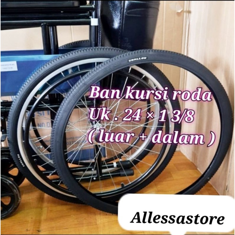Jual ban kursi roda ukuran 24 x 1 3/8 ban luar+dalam | Shopee Indonesia