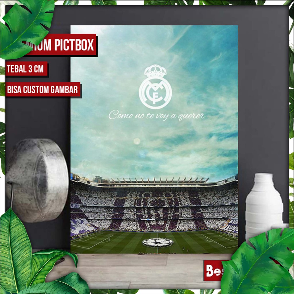 Jual REAL MADRID Poster Dinding BOLA Frame Kayu Tebal PICTBOX0346 ...