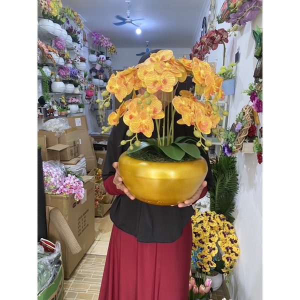 Jual ANGGREK VAS GOLD CABANG 8 /BUNGA ANGGREK LATEX BEST SELLER ...