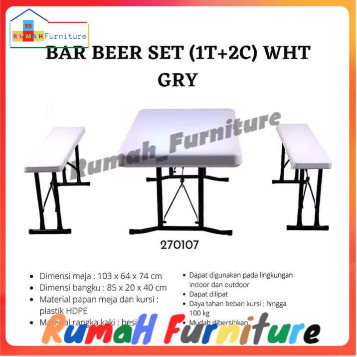 Jual Krisbow set meja dan kursi/meja taman/meja piknik/meja serbaguna ...