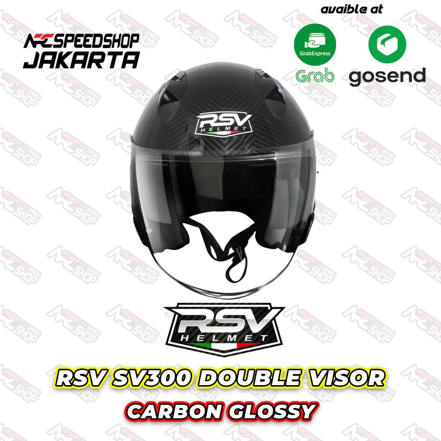 Jual RSV SV300 CARBON GLOSSY DOUBLE VISOR | Shopee Indonesia