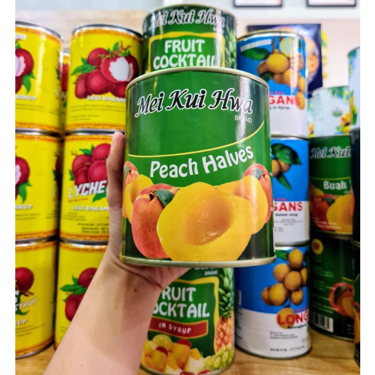 Jual MEI KUI HWA PEACH HALVES BUAH PERSIK KALENG 825GR | Shopee Indonesia