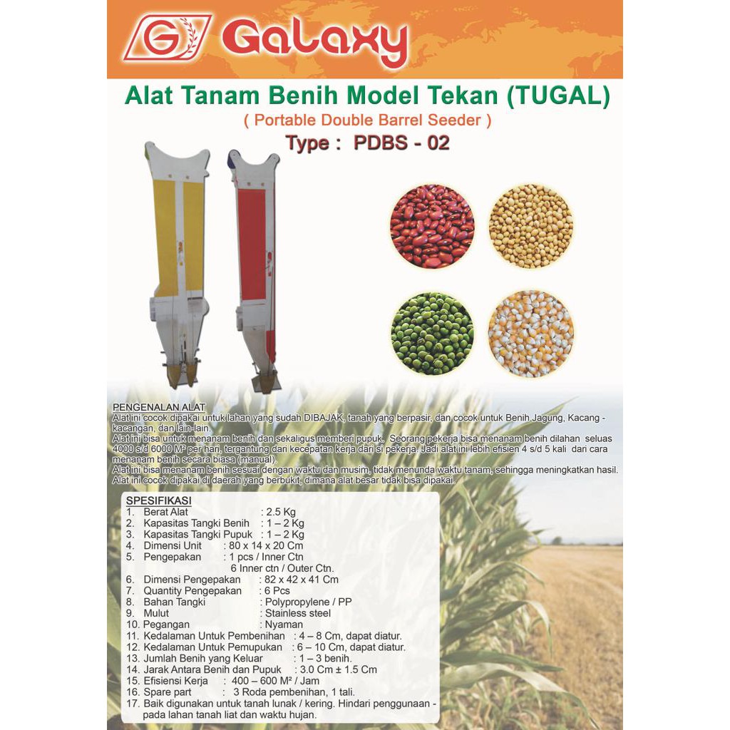 Jual Alat Tanam Benih - Alat Tanam Jagung Merk Galaxy - Alat Tanam DUA ...